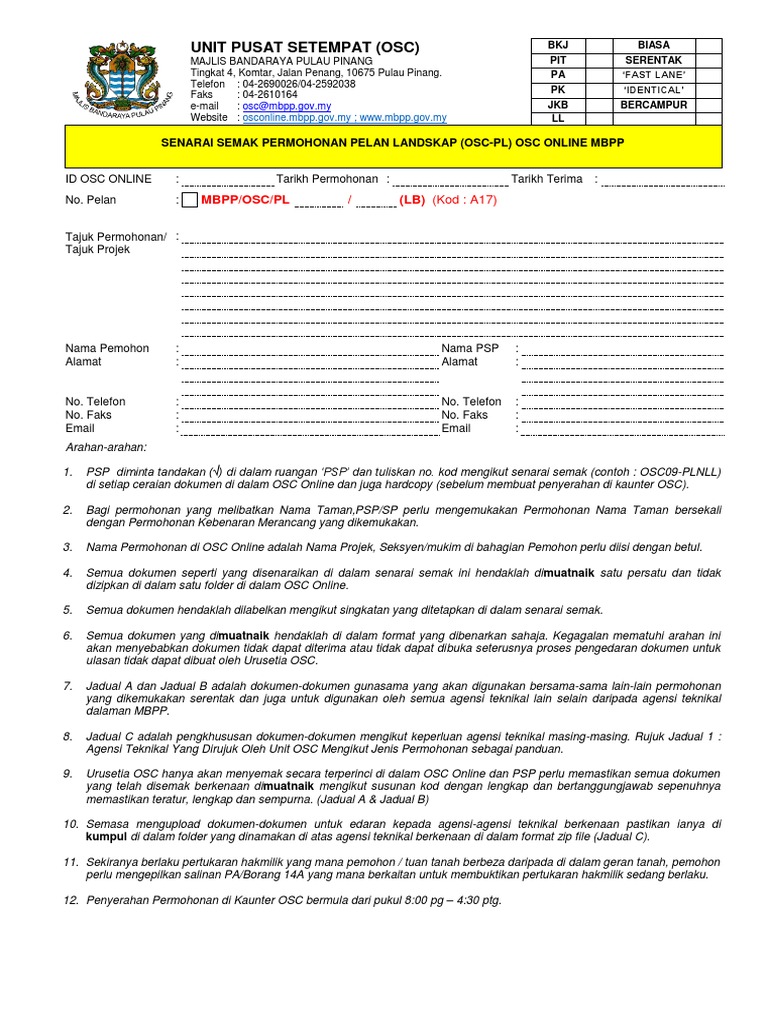 Pelan Landskap - Checklist New April 2019 | PDF
