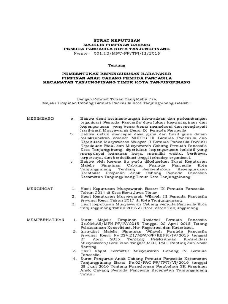 Format SK Karateker | PDF