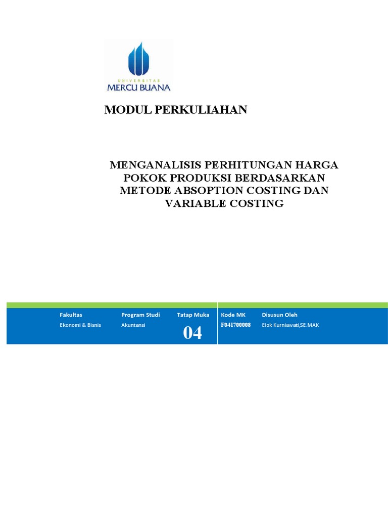 Modul Akuntansi Manajemen (TM4) | PDF