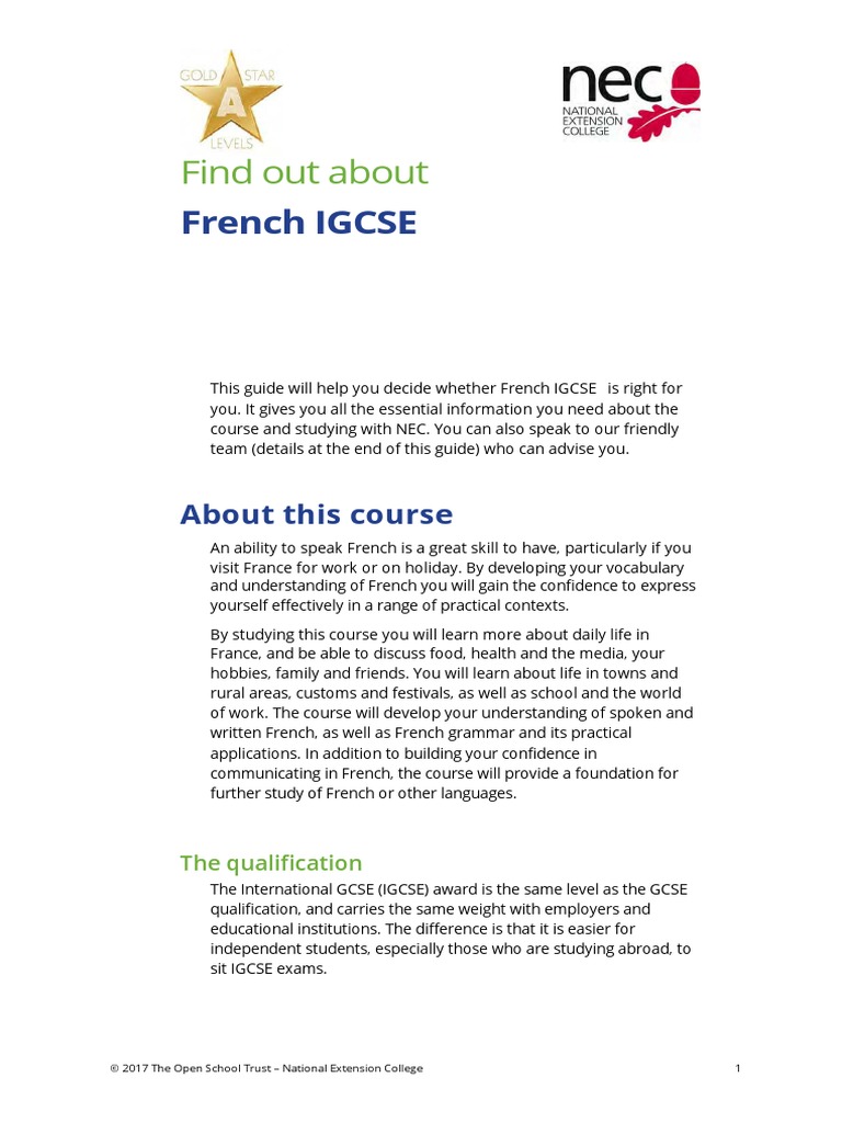 Find Out About: French Igcse | PDF | Test (Assessment) | Learning