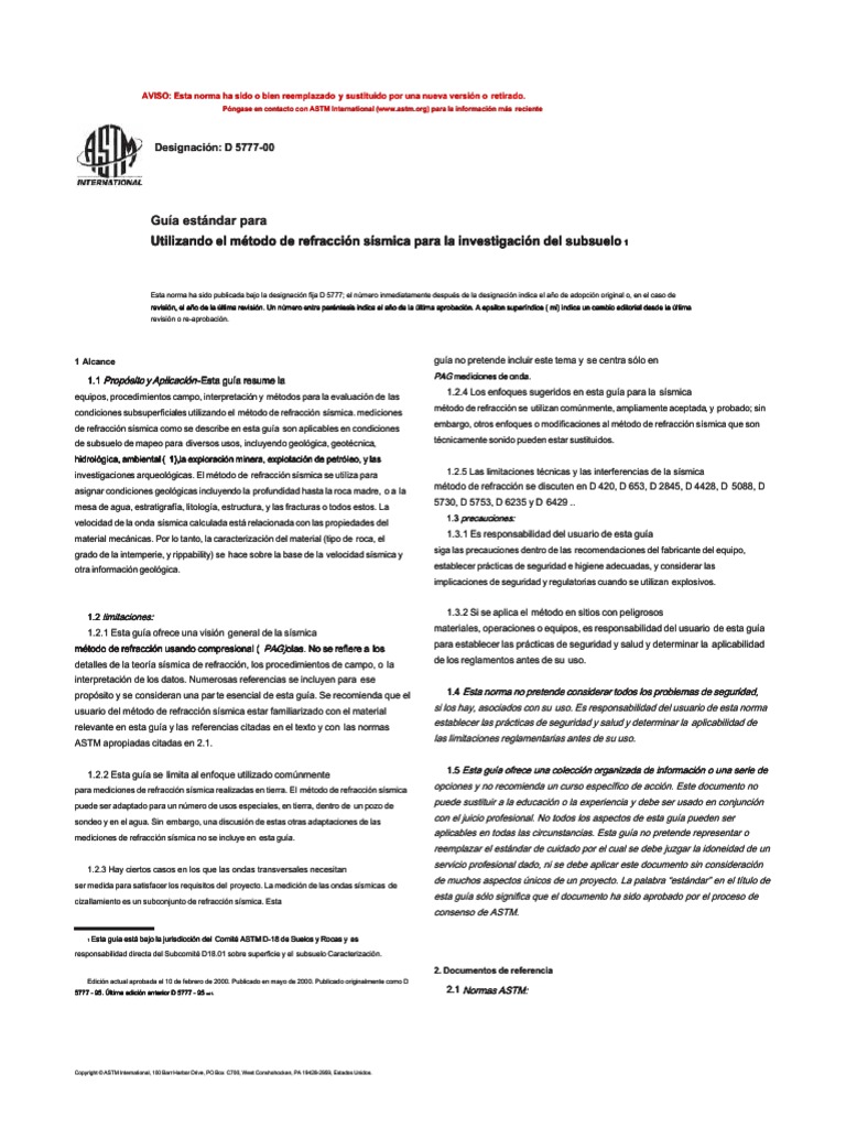 Astm 5777 Espaol 2 | PDF | Temblores | Olas