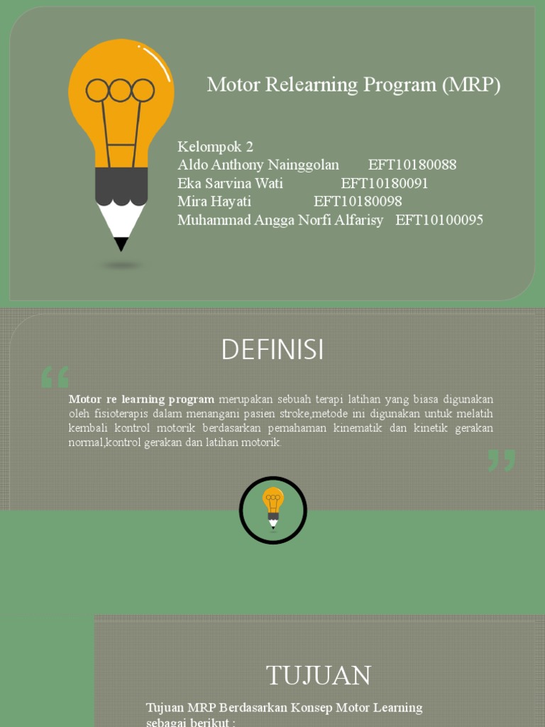 Motor Re Learning Program (MRP) KELOMPOK 2 | PDF | Kesehatan Holistik