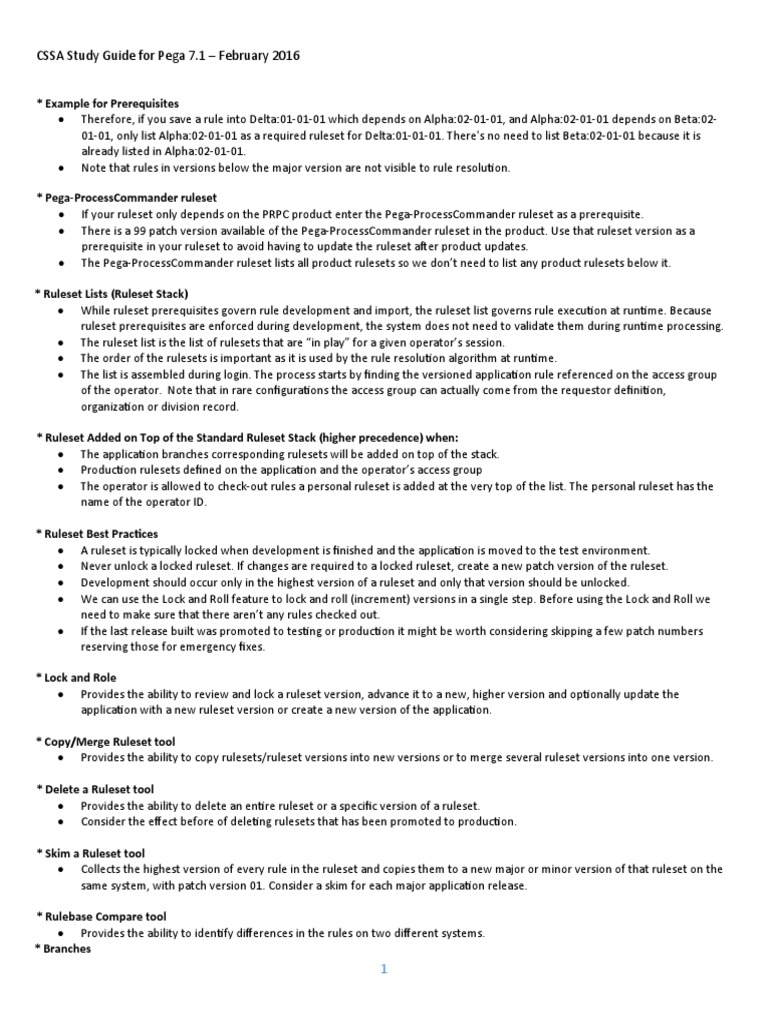 CSSA Study Guide For Pega 7.1 - February 2016 | Download Free PDF | Inheritance (Object Oriented ...