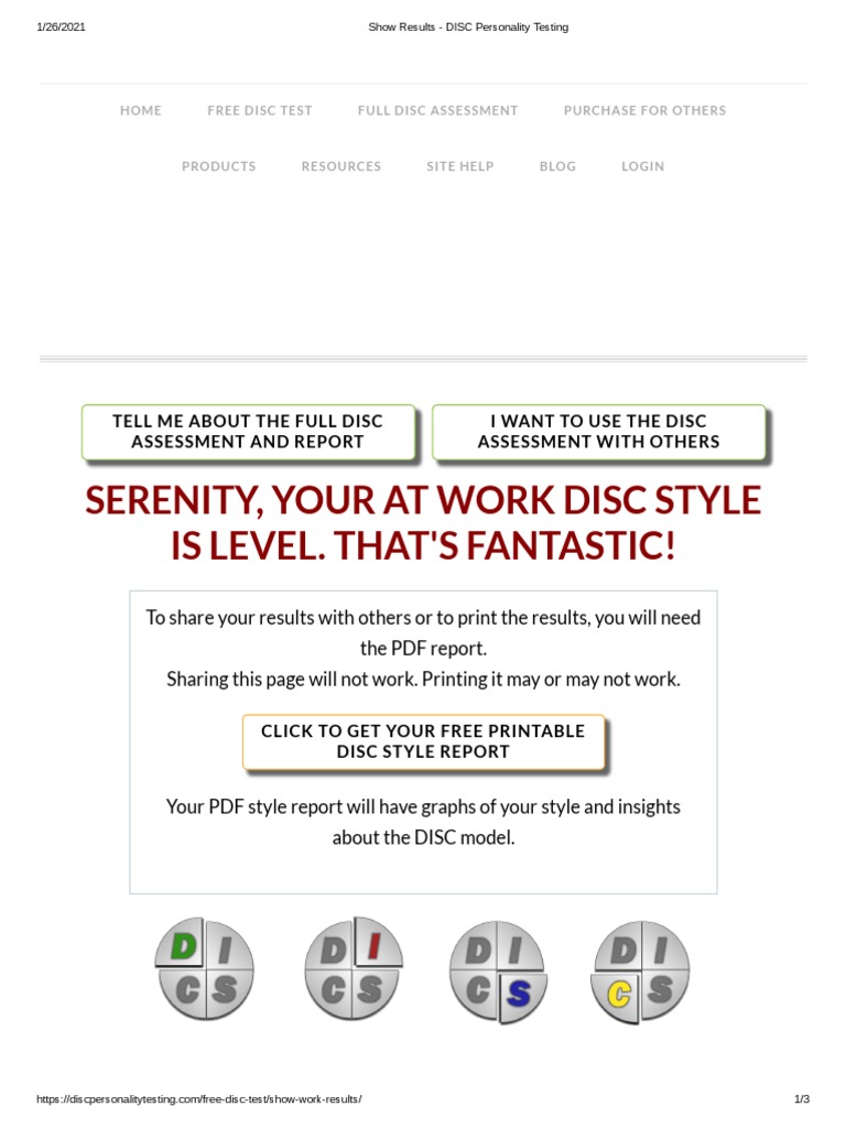 Show Results - DISC Personality Testing | PDF