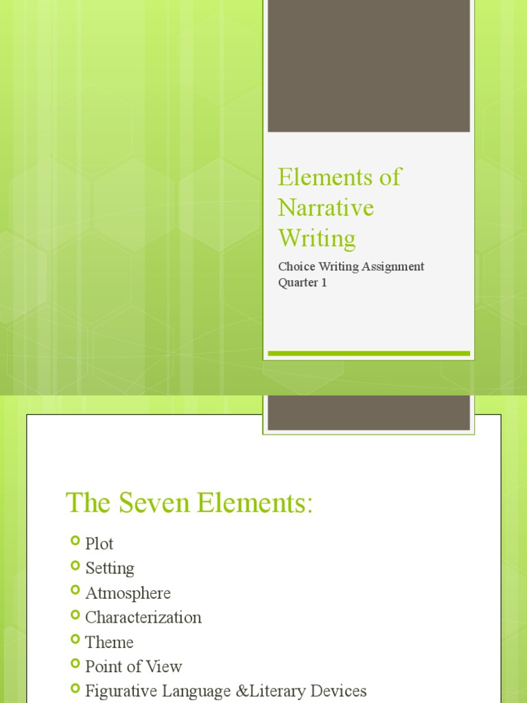 Elements of Narrative Writing | PDF | Plot (Narrative) | Narration