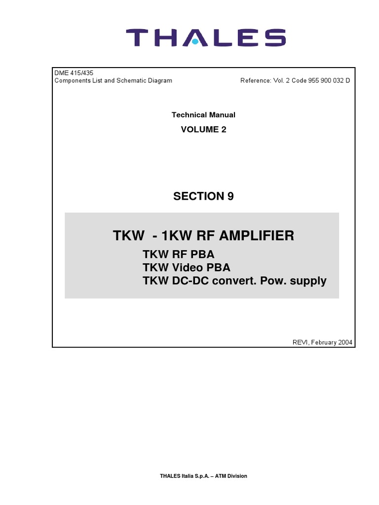 10 - DME 415-435 Vol 2 Ing Sect 09 TKW Thales March 03 | PDF | Resistor ...