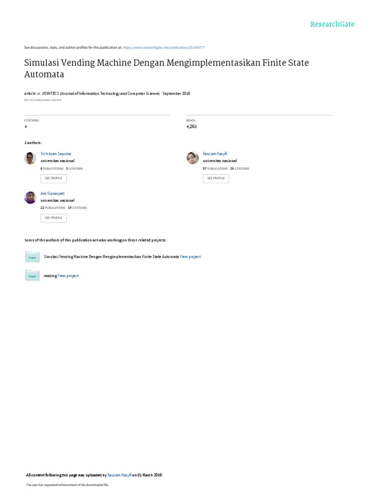 Simulasi Vending Machine Dengan Mengimplementasikan Finite State ...