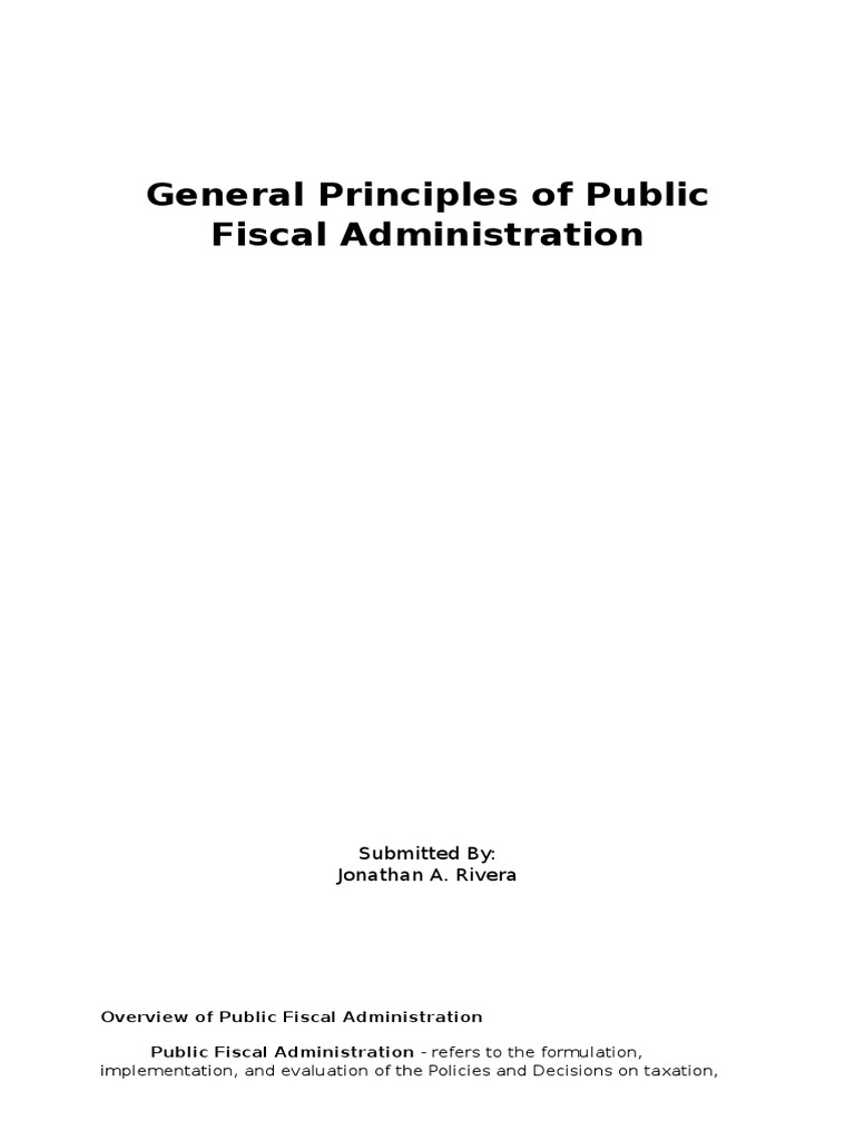 Overview of Public Fiscal Administration | PDF | Fiscal Policy | Budget