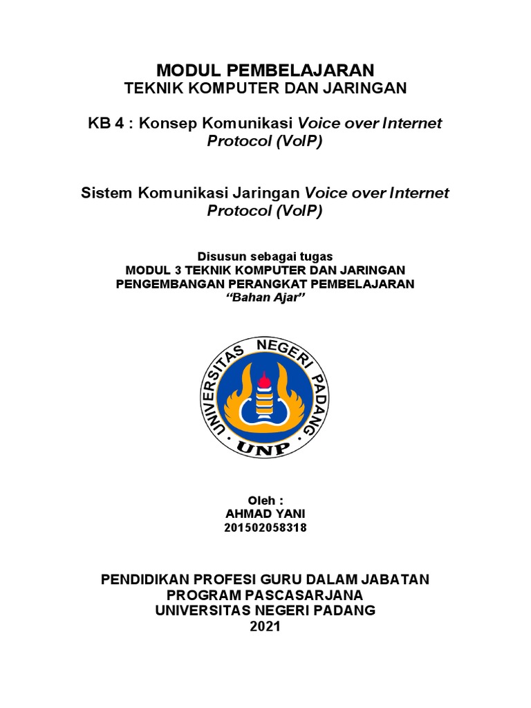 Modul Pembelajaran Konsep Komunikasi VoIP | PDF