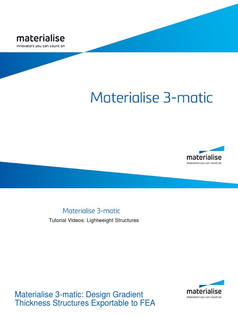 Materialise 3-Matic - Lightweight Structures Videos | PDF | Finite ...
