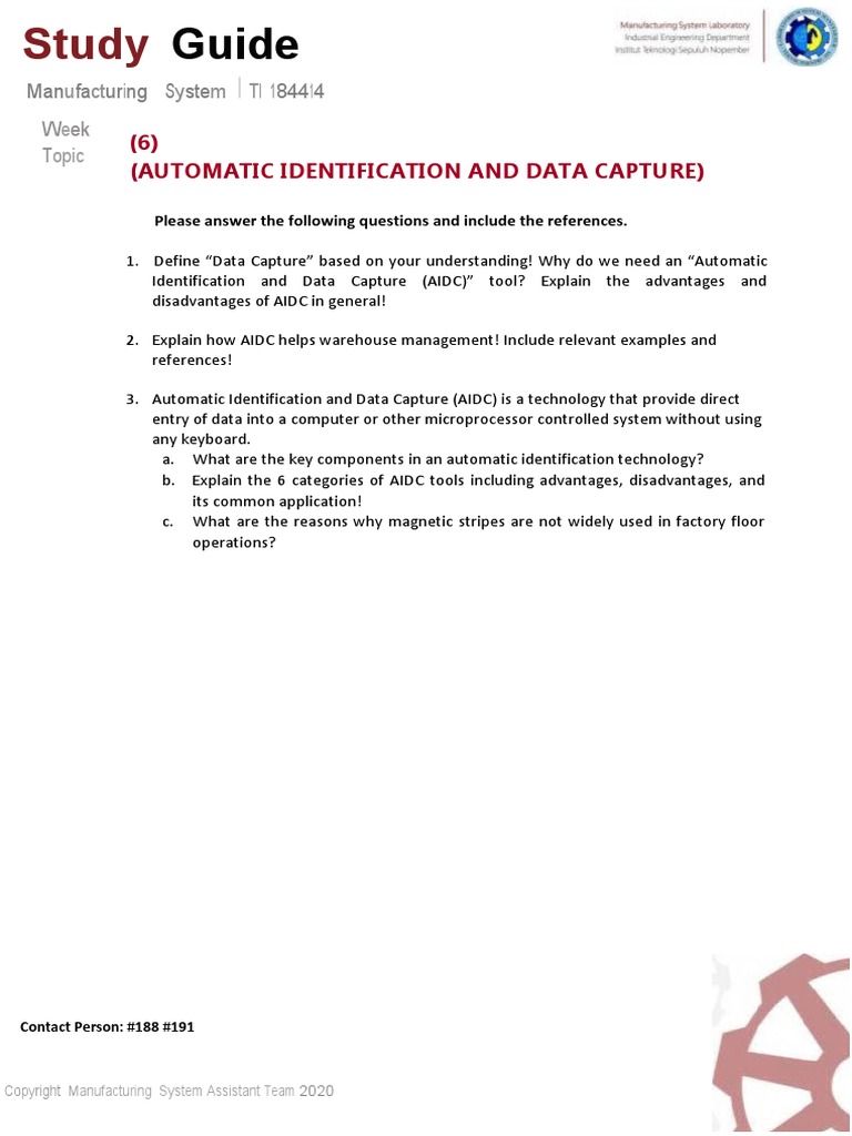 (Automatic Identification and Data Capture) : I 1 e Opic | PDF ...