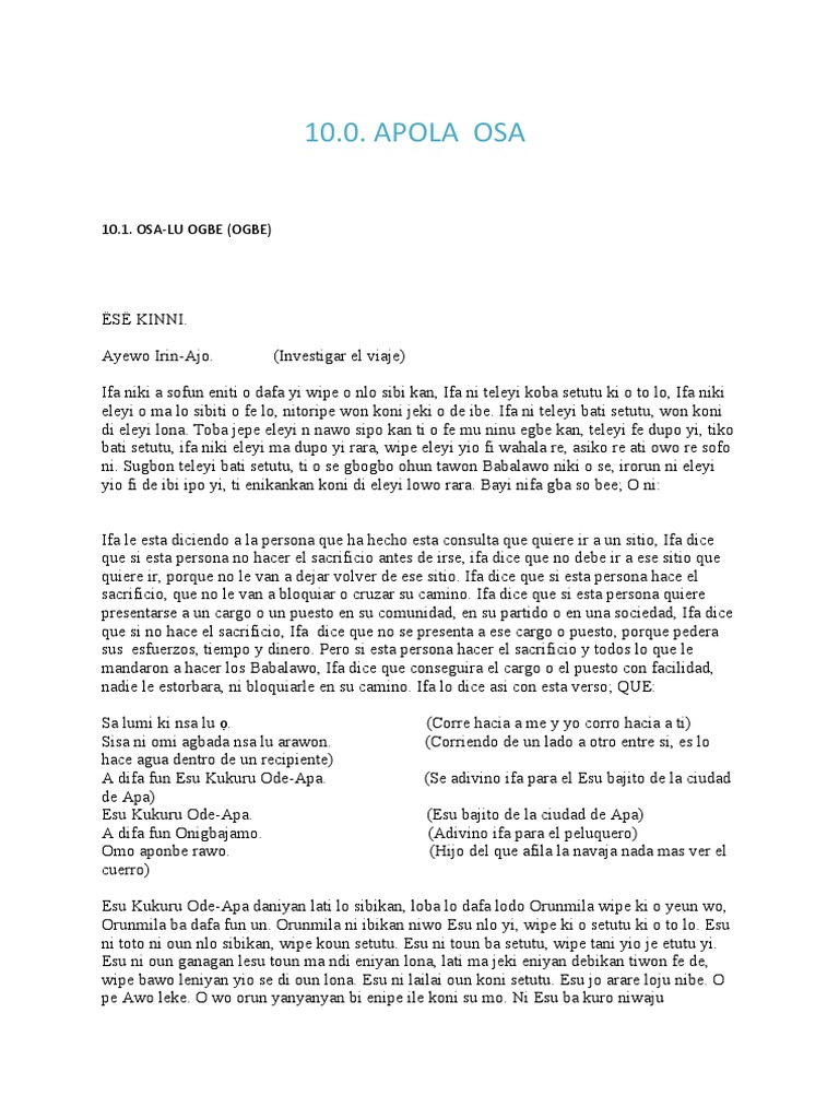 10.0. Apola Osa. | PDF | Predicción | Adivinación