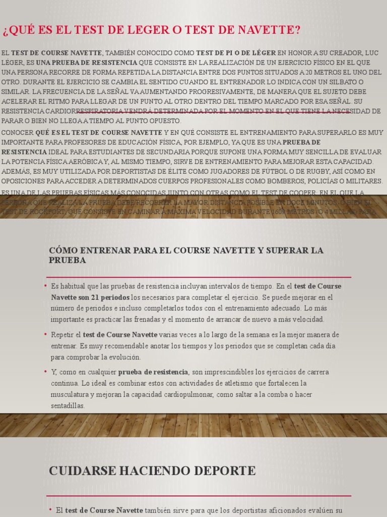 Test de Leger Trabajo de Fisica | PDF | Bienestar | Medicina