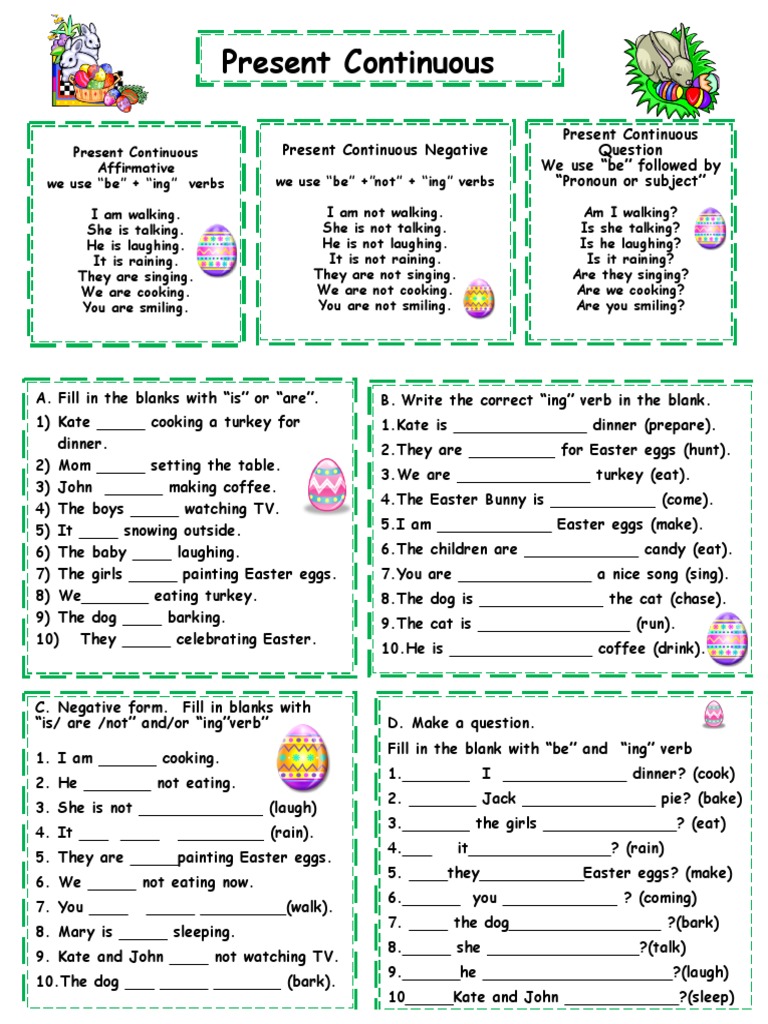 Present-Continuous 5202 | PDF | Easter Egg | Linguistic Typology