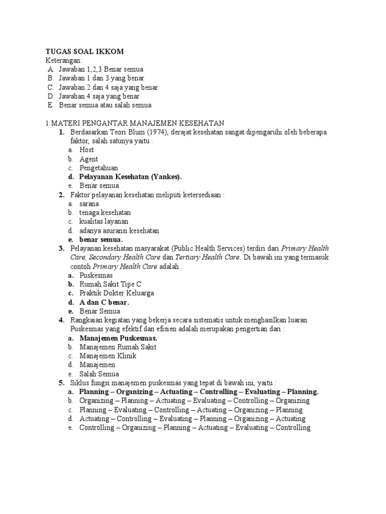 Tugas Soal IKKOM | PDF | Pengembangan Diri | Sains & Matematika