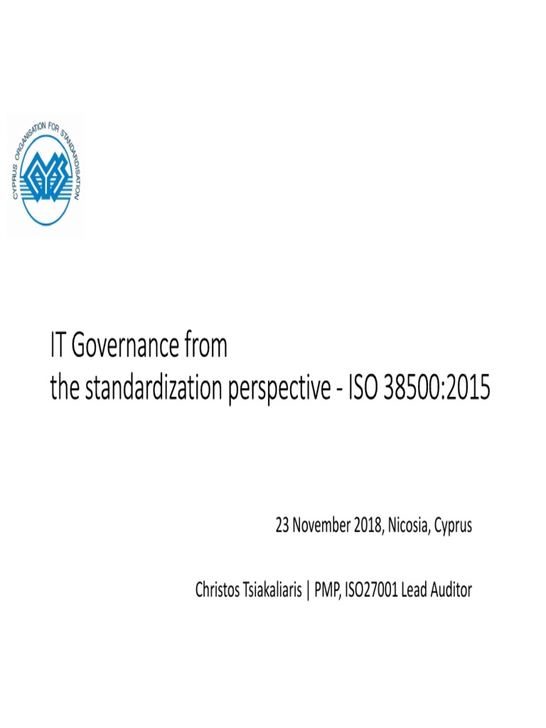 ISO 38500:2015 IT Governance Overview | PDF | Governance | Strategic ...