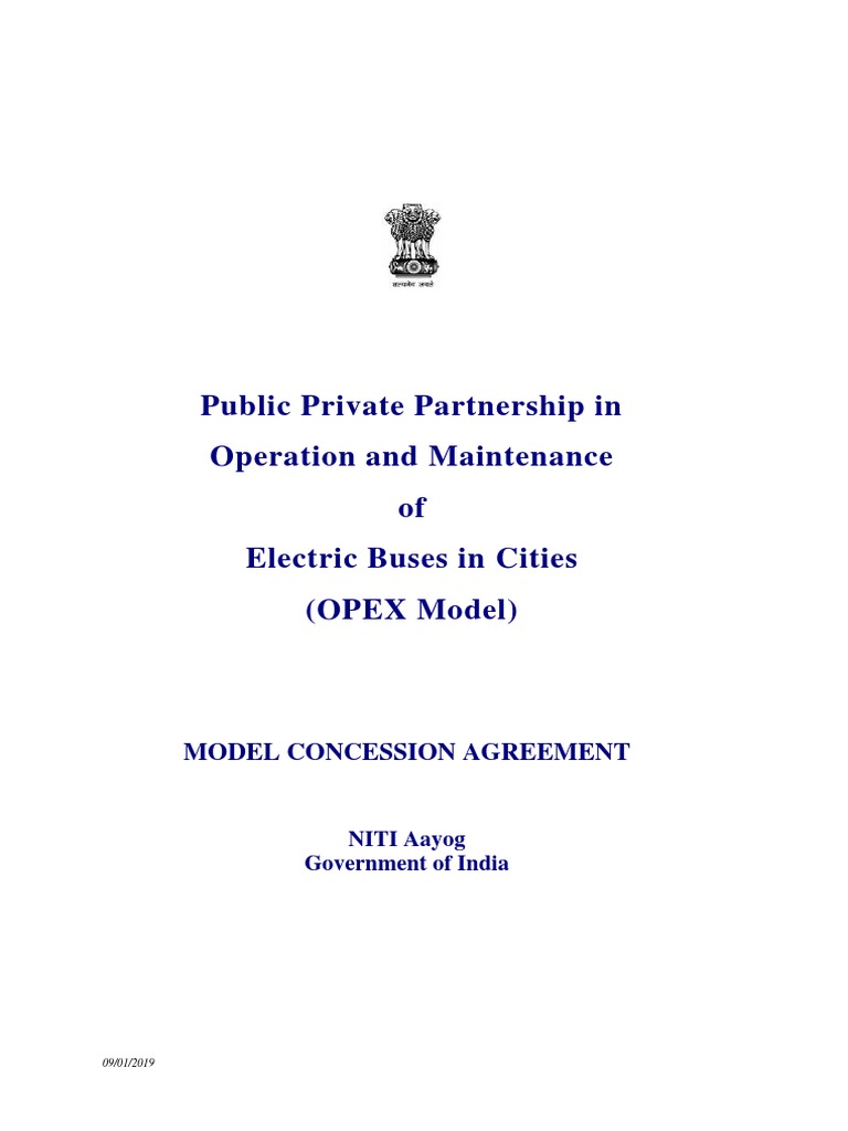 Model Concession Agreement For Operation and Maintenance of Electric ...