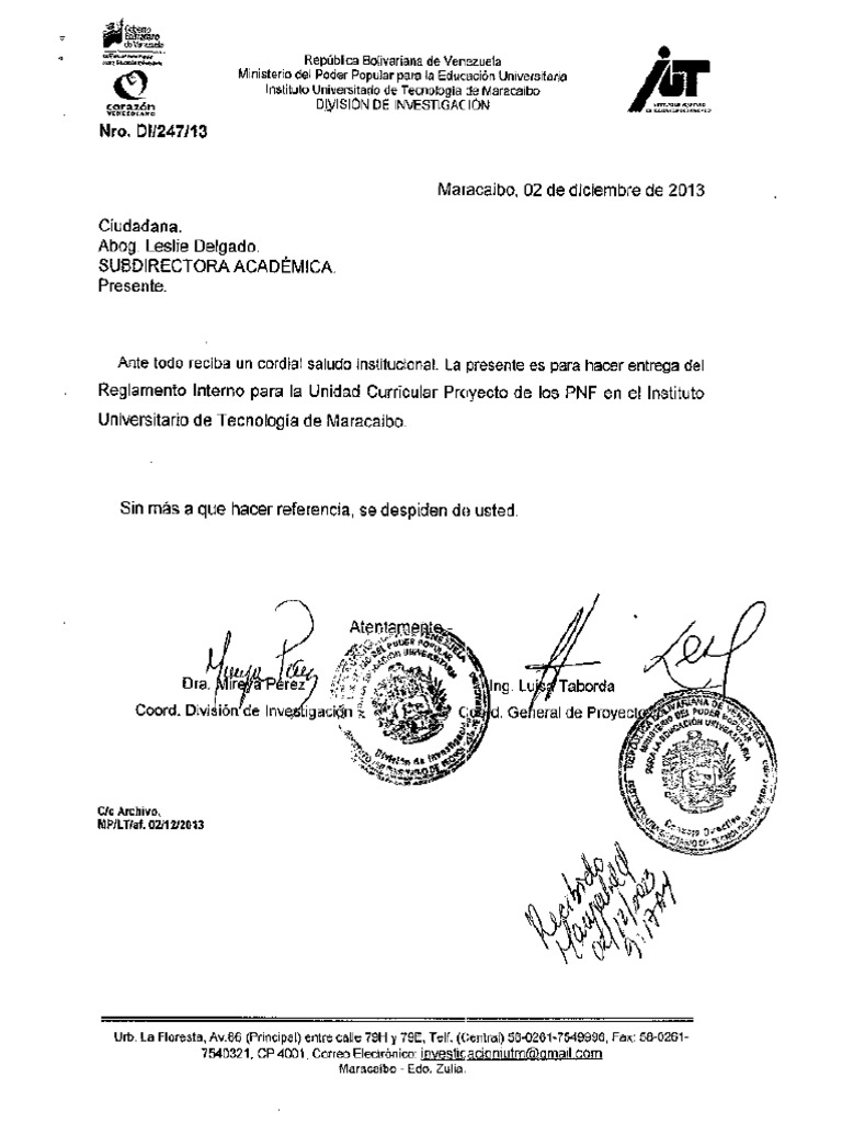 Reglamento Proyecto - Uptma | PDF