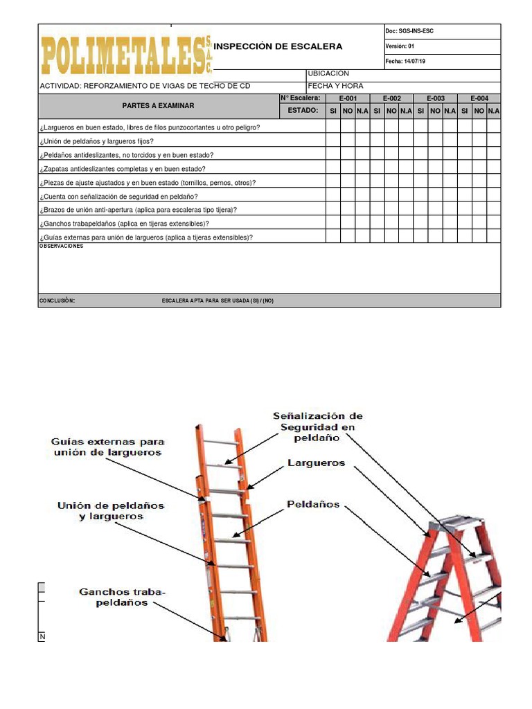 Check List Escalera | PDF