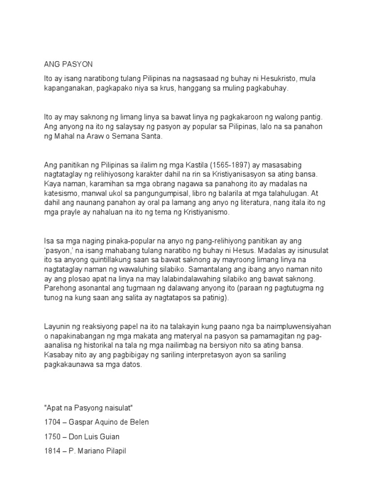 Ang Pasyon | PDF
