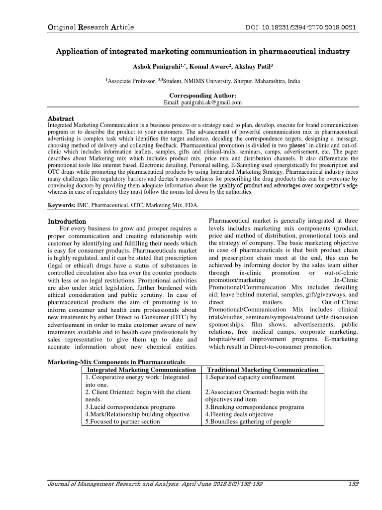 IMC of Pharam Industry | PDF | Marketing Communications ...