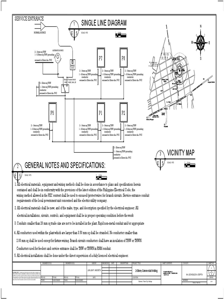 Single Line Diagram: Service Entrance | PDF | Electrical Wiring ...