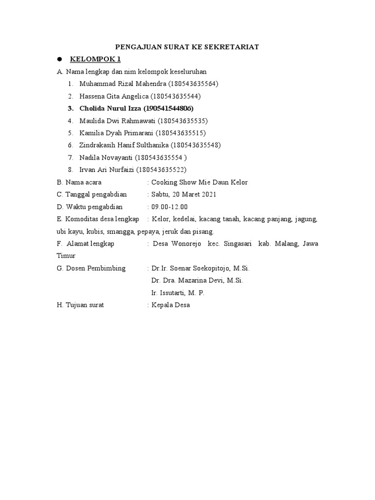 Pengajuan Surat Pengabdian Bagian 1 | PDF