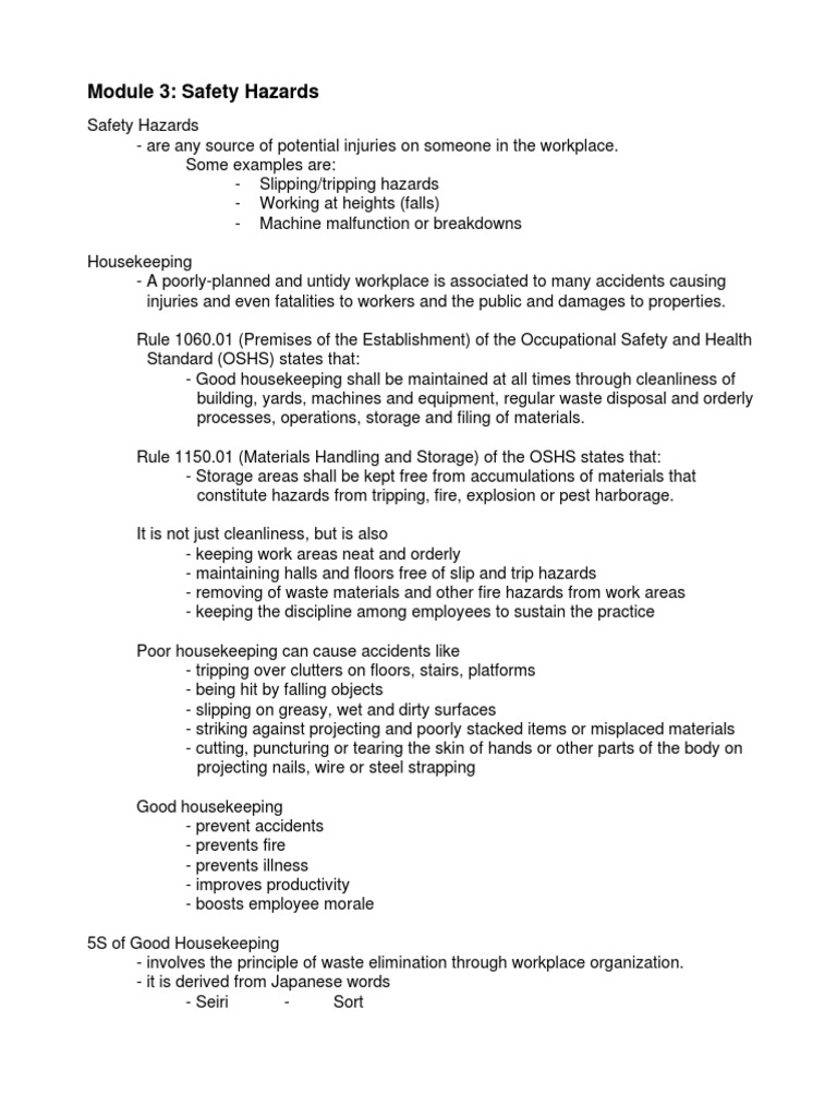 3 Safety Hazards | PDF | Fire Safety | Safety