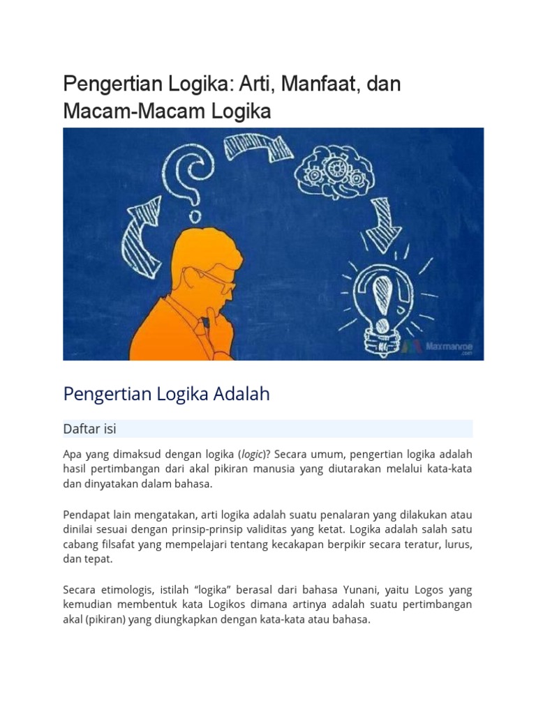 Pengertian Logika | PDF