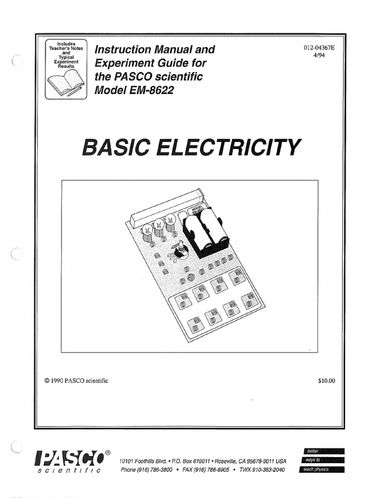 PASCO Basic Electricity Experiment Guide | PDF