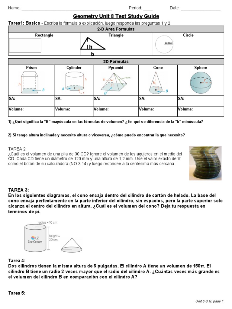 Geometry Unit 8 Test Study Guide Title | PDF | Geometría euclidiana ...