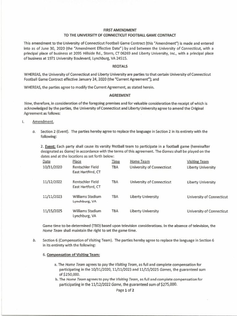 UConn Liberty Amendment Fully Executed | PDF