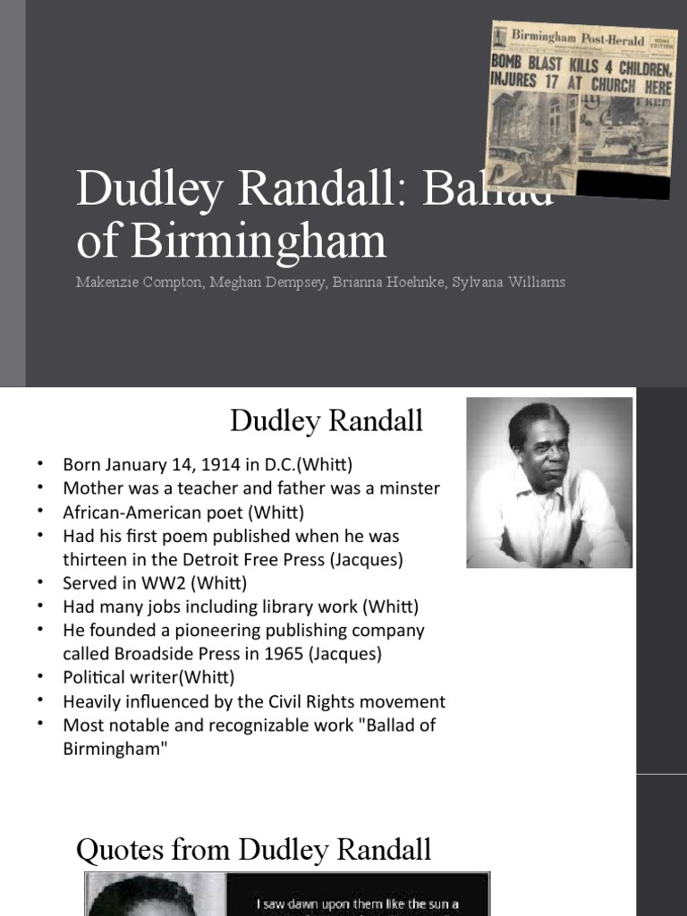 Dudley Randall-Ballad of Birmingham | PDF | Violence | Poetry