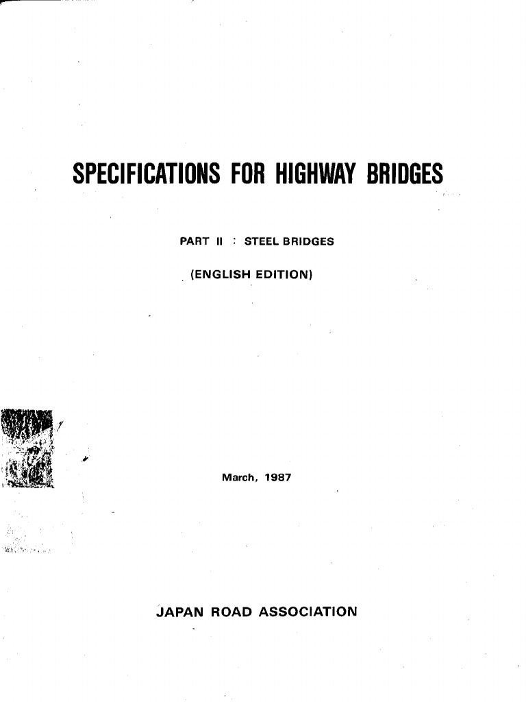 Specifications For Highway Bridges Part II Steel Bridges 1987 | PDF
