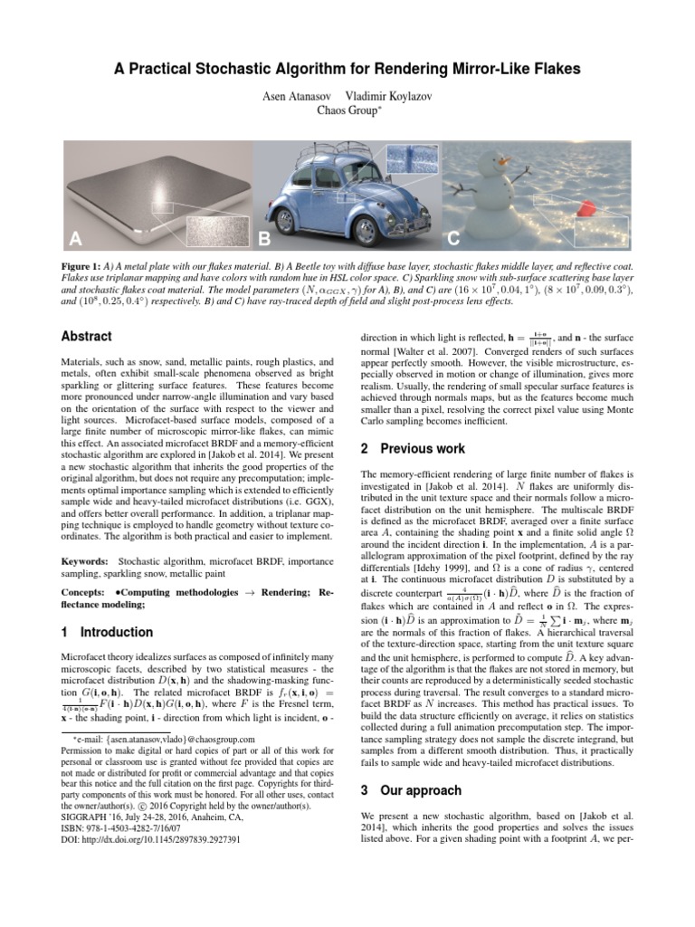 Vray Stochastic Flakes | PDF | Rendering (Computer Graphics) | Computer Graphics