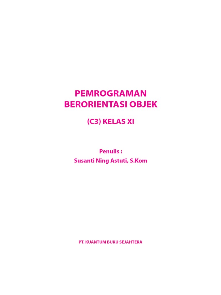 Pemrograman Berorientasi Objek Kelas XI 1 | PDF