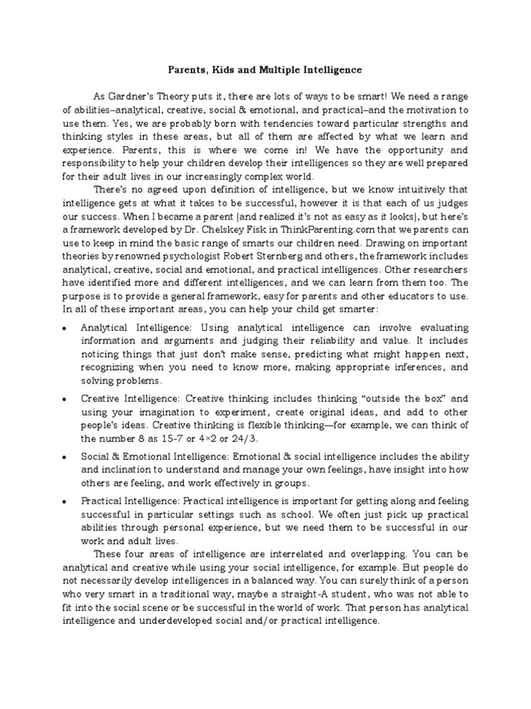 Sample Insight Paper | PDF | Intelligence | Applied Psychology