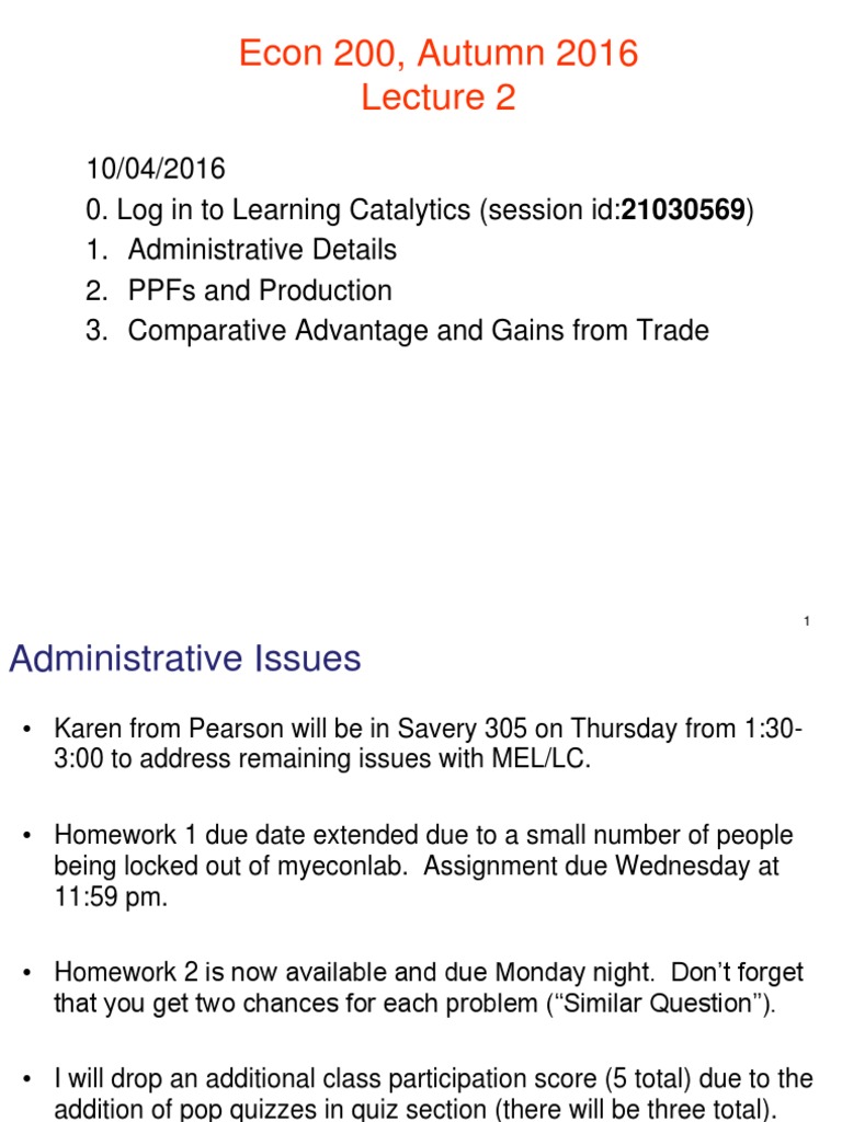 Econ 200, Autumn 2016 | PDF | Economics | Economies