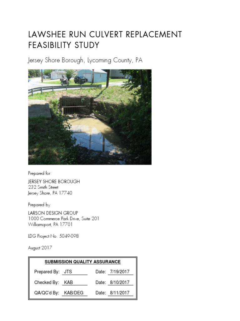 Lawshee Run Culvert Replacement Feasibility Study | PDF | Fracture | Flood