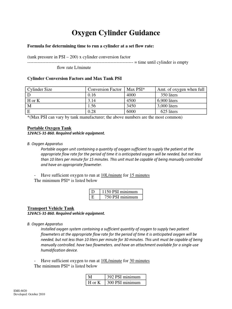 Oxygen Cylinder Guidance | PDF | Flow Measurement | Oxygen