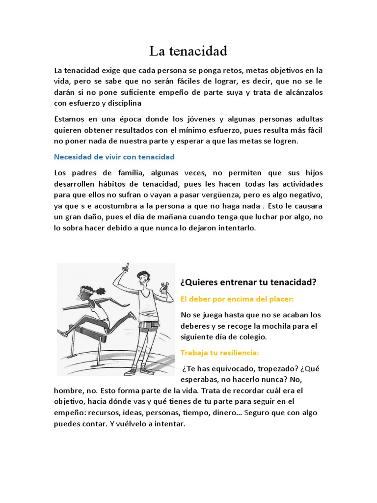 La importancia de la tenacidad | PDF