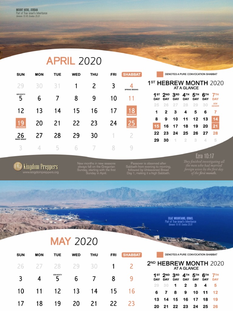 2020 2021 Hebrew Israelite Calendar Kingdom Preppers High Quality Print ...