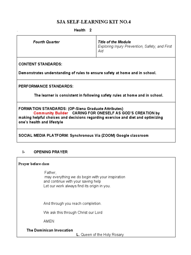 Sja Self-Learning Kit No.4: Fourth Quarter Title of The Module | PDF ...