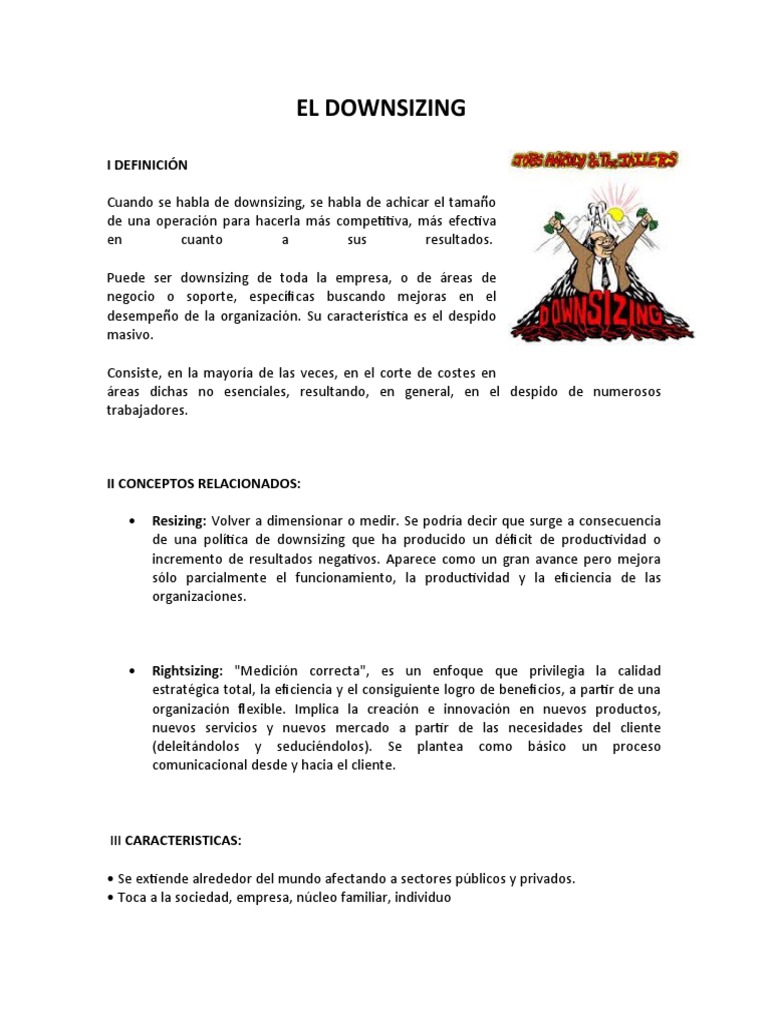 Características y Ejemplos de Downsizing | PDF | Liderazgo | Planificación