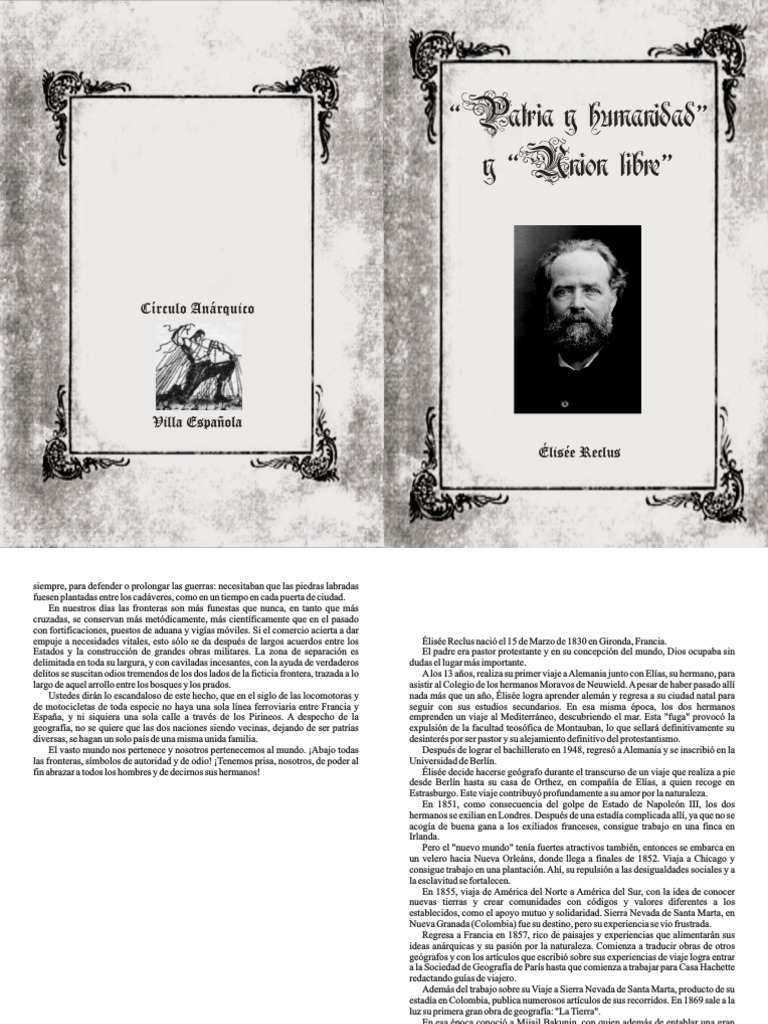 Eliseo Reclus. Patria y Humanidad | PDF | Anarquismo
