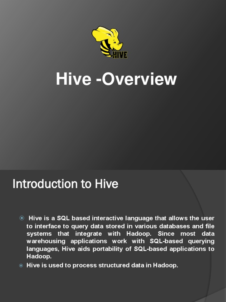 Hive Overview | PDF | Table (Database) | Databases