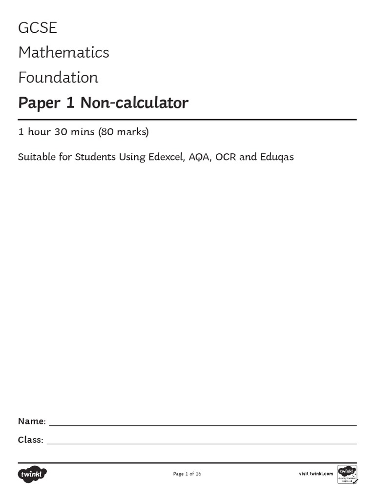 Maths Foundation Paper 1 | PDF | Geometry | Teaching Mathematics