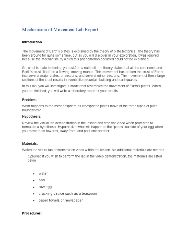Mechanisms of Movement Lab Report: Problem | Download Free PDF | Plate ...