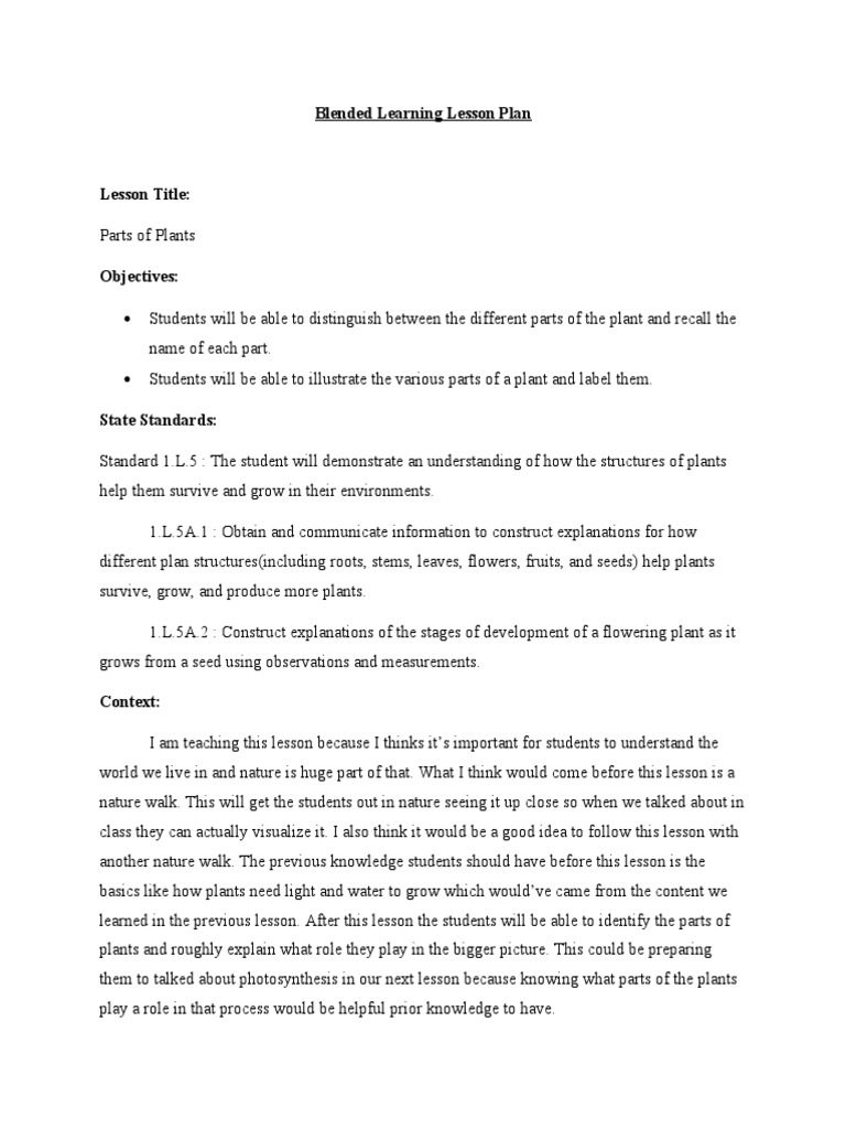 Blended Learning Lesson Plan | Download Free PDF | Pedagogy | Learning