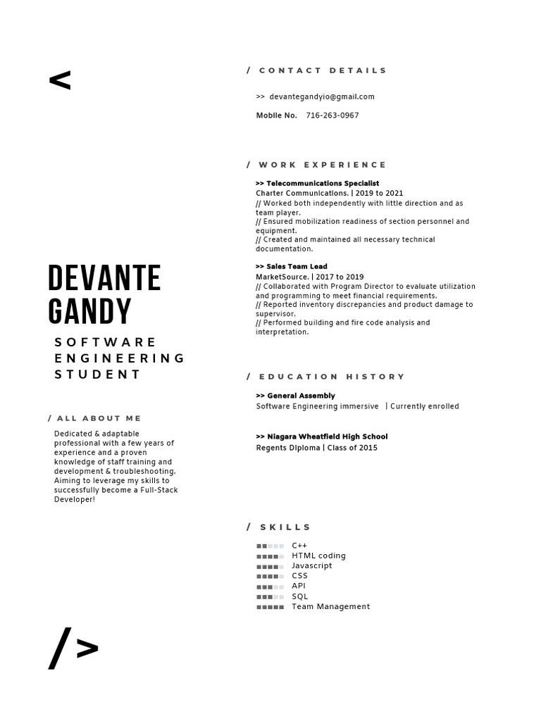Devante Gandy. Current Resume | PDF | Computing | Software Engineering